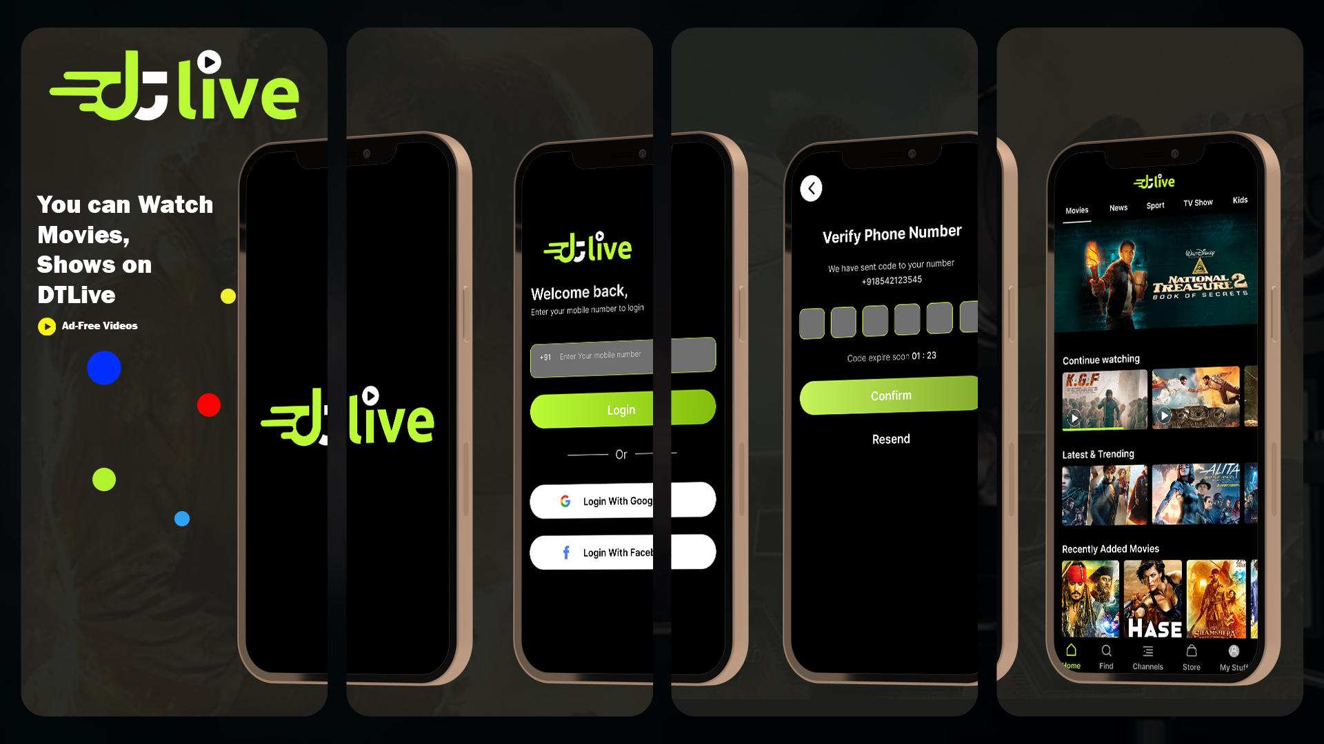 DTLive - Movies – TV Series – Live TV - Channels - OTT - Android app | Laravel Admin Panel by ...